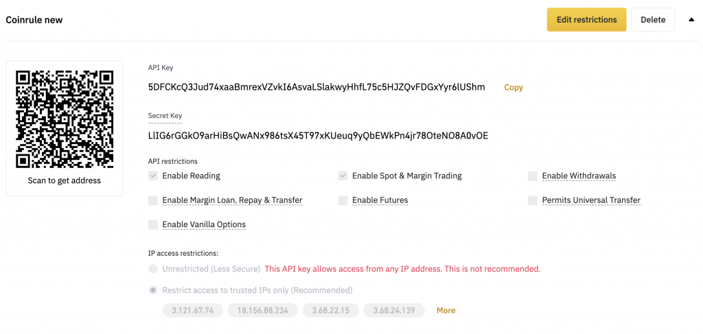 Binance API Setup - Coinrule Trading Academy - automated trading strategies